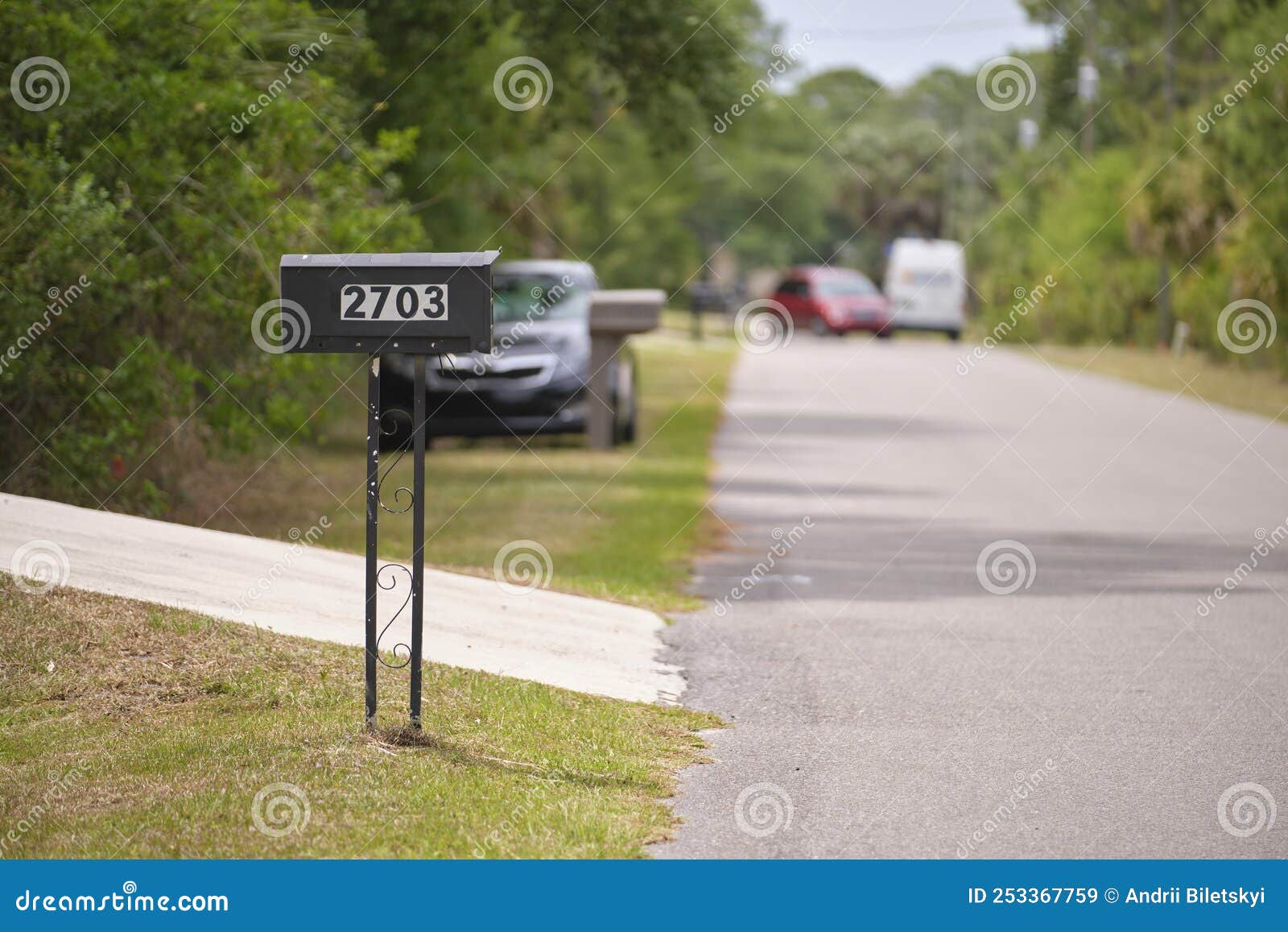 Typical American Outdoors Mail Box on Suburban Street Side Stock Image ...