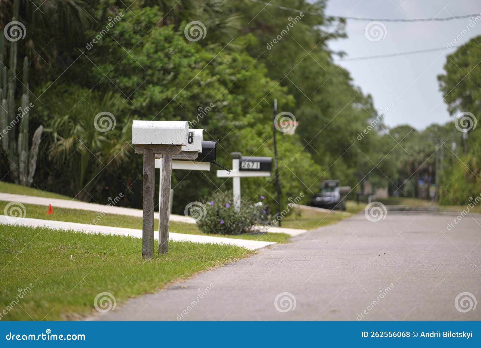 Typical American Outdoors Mail Box on Suburban Street Side Stock Photo ...