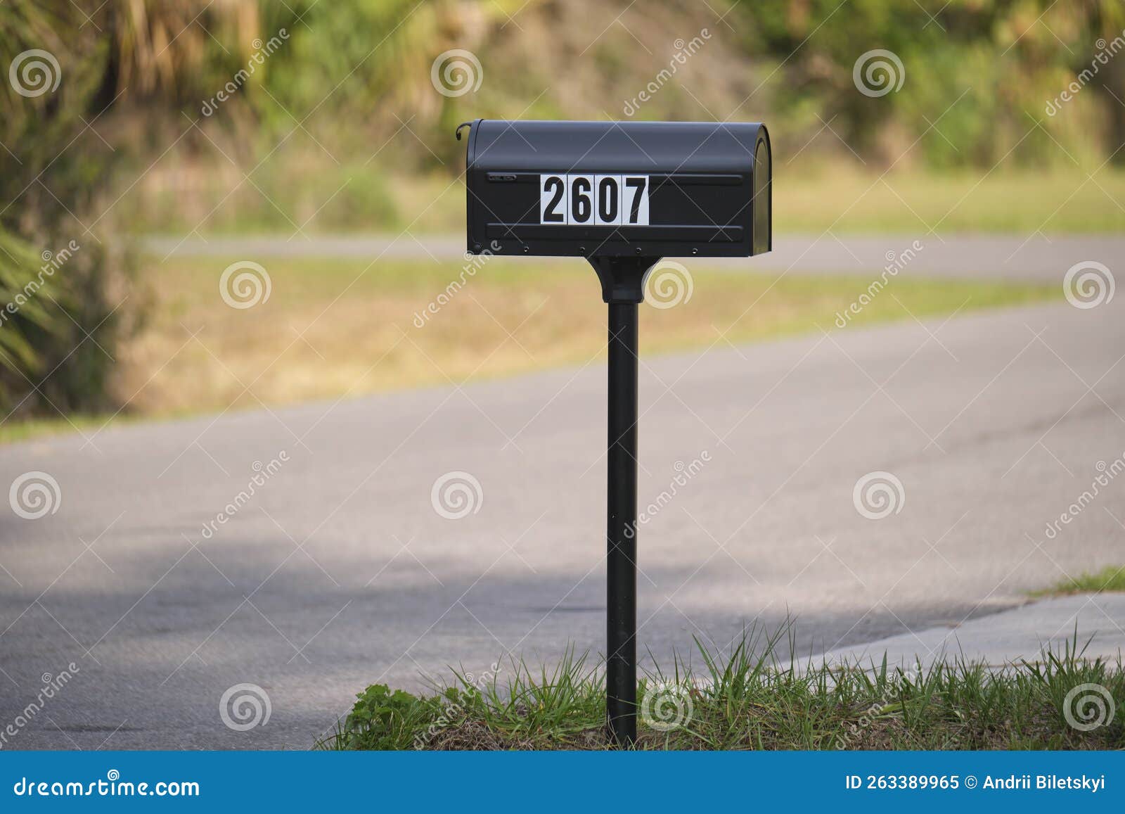 Typical American Outdoors Mail Box on Suburban Street Side Stock Image ...