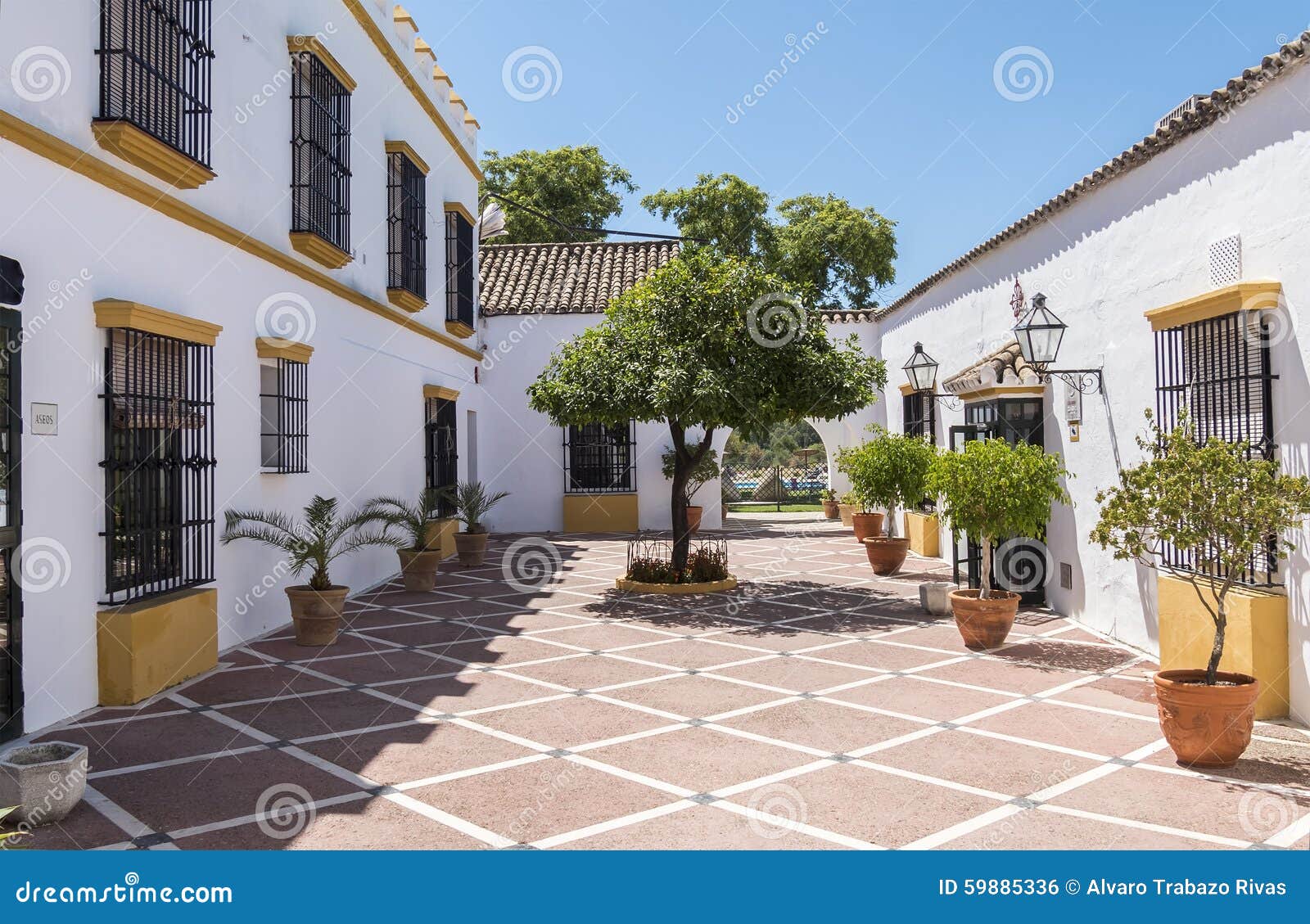 Typical Andalusian Courtyard in Spain Stock Photo - Image of european ...