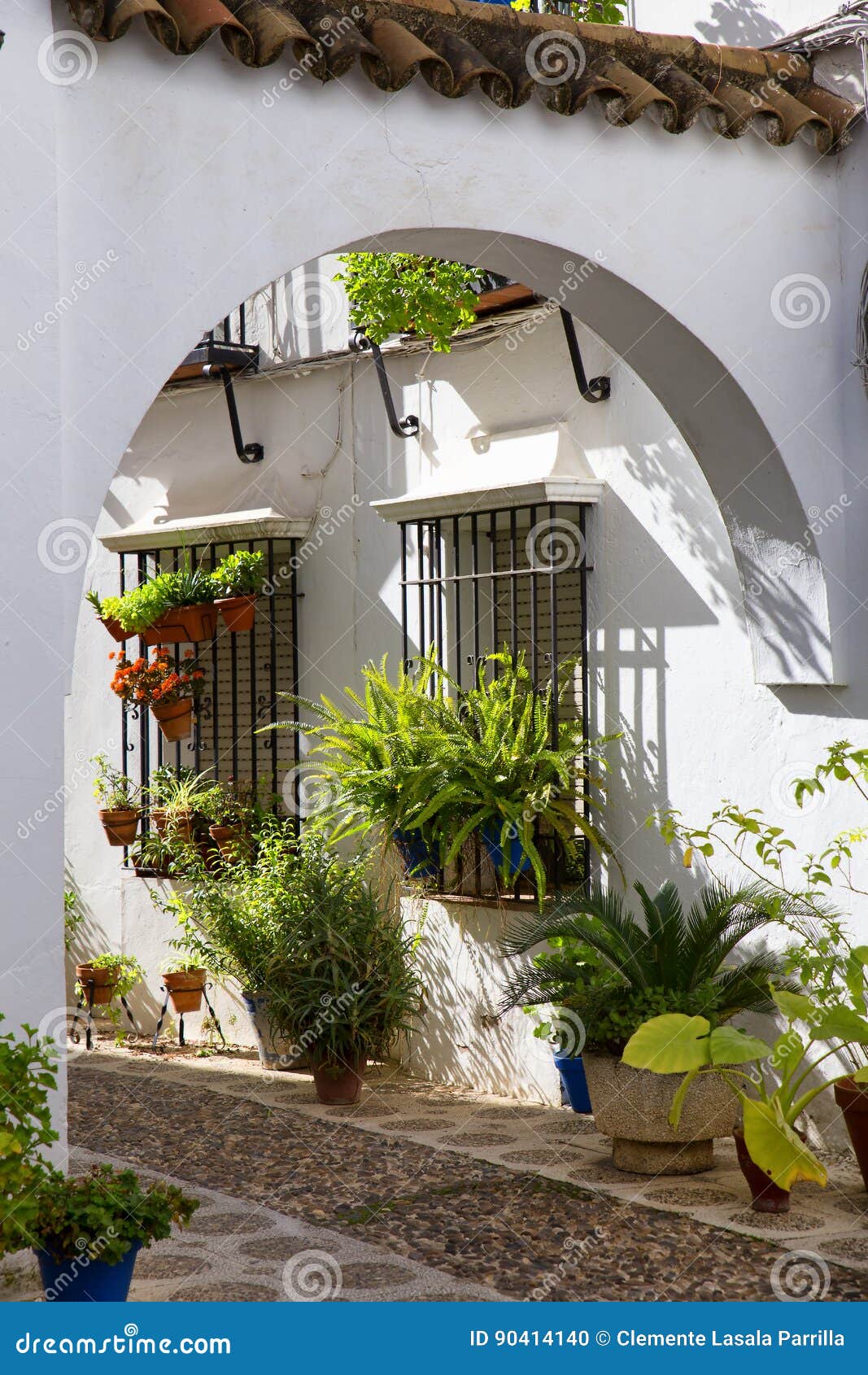 Typical Andalusian Patio in Granada, Spain Stock Photo - Image of ...