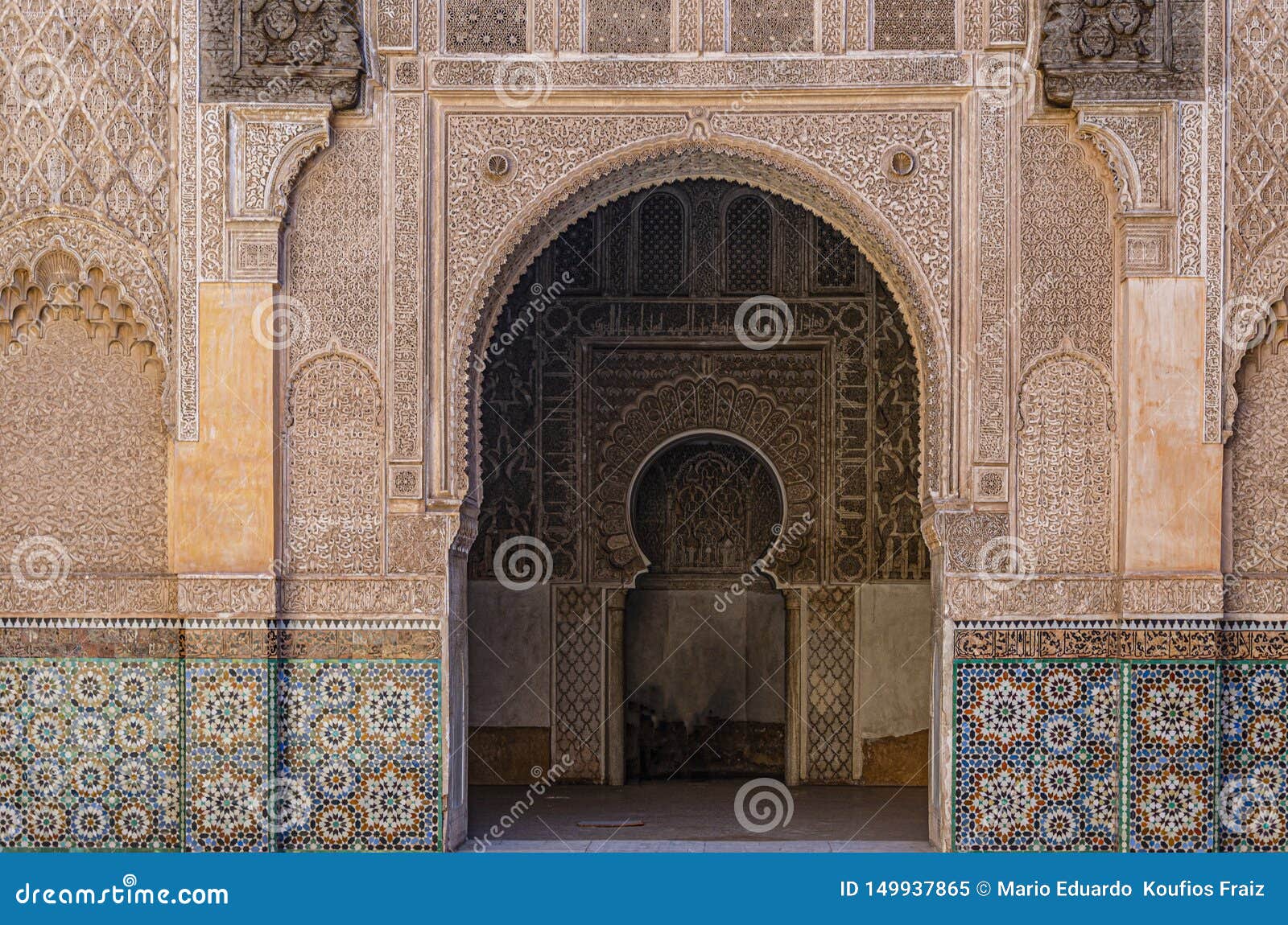Typical Arab Arches with Their Arabesques. Marrakesh Morocco Stock ...