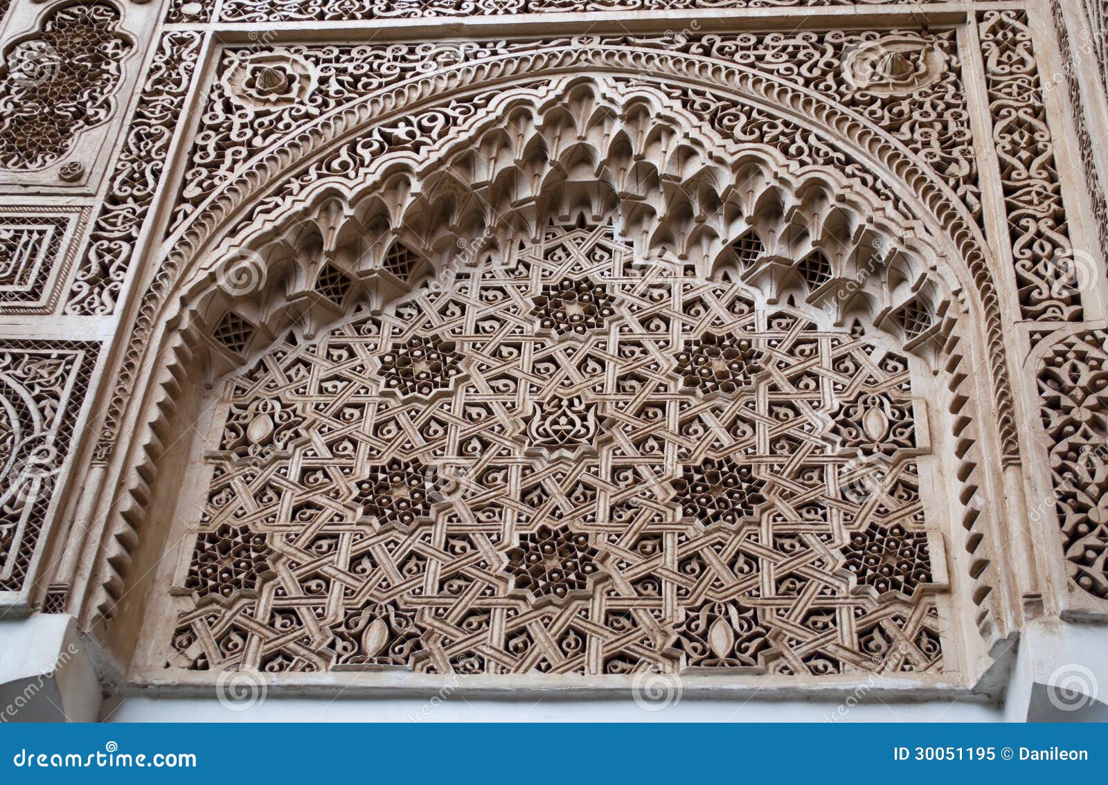 Moorish Style Stucco in Marrakesh Stock Image - Image of geometric ...