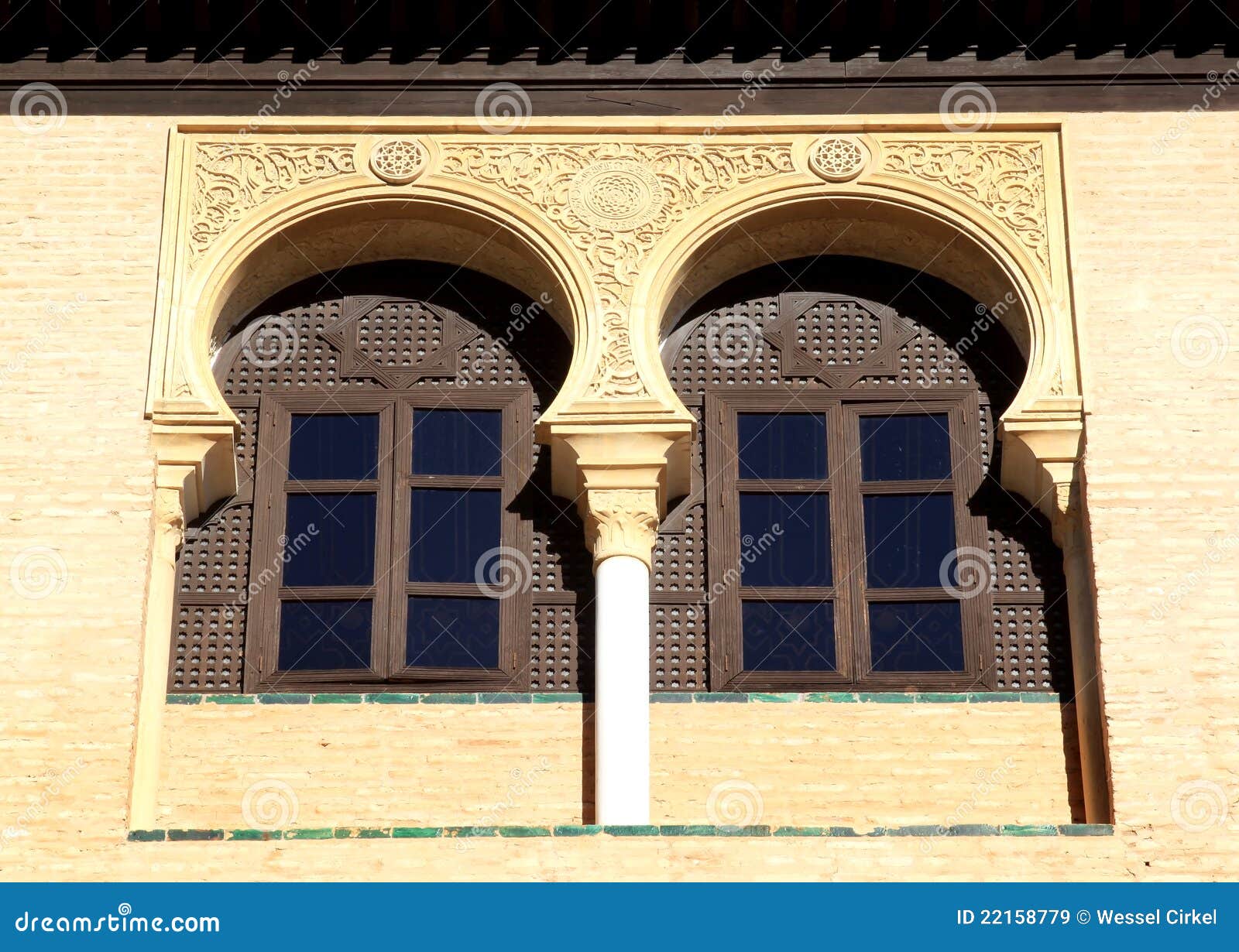 Arabic Windows In White And Golden Tones Stock Image | CartoonDealer ...
