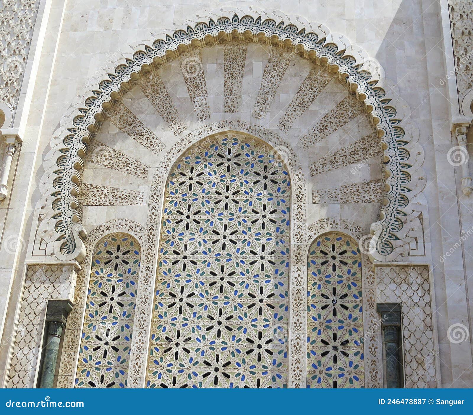 Typical arcade of Morocco stock image. Image of detail - 246478887