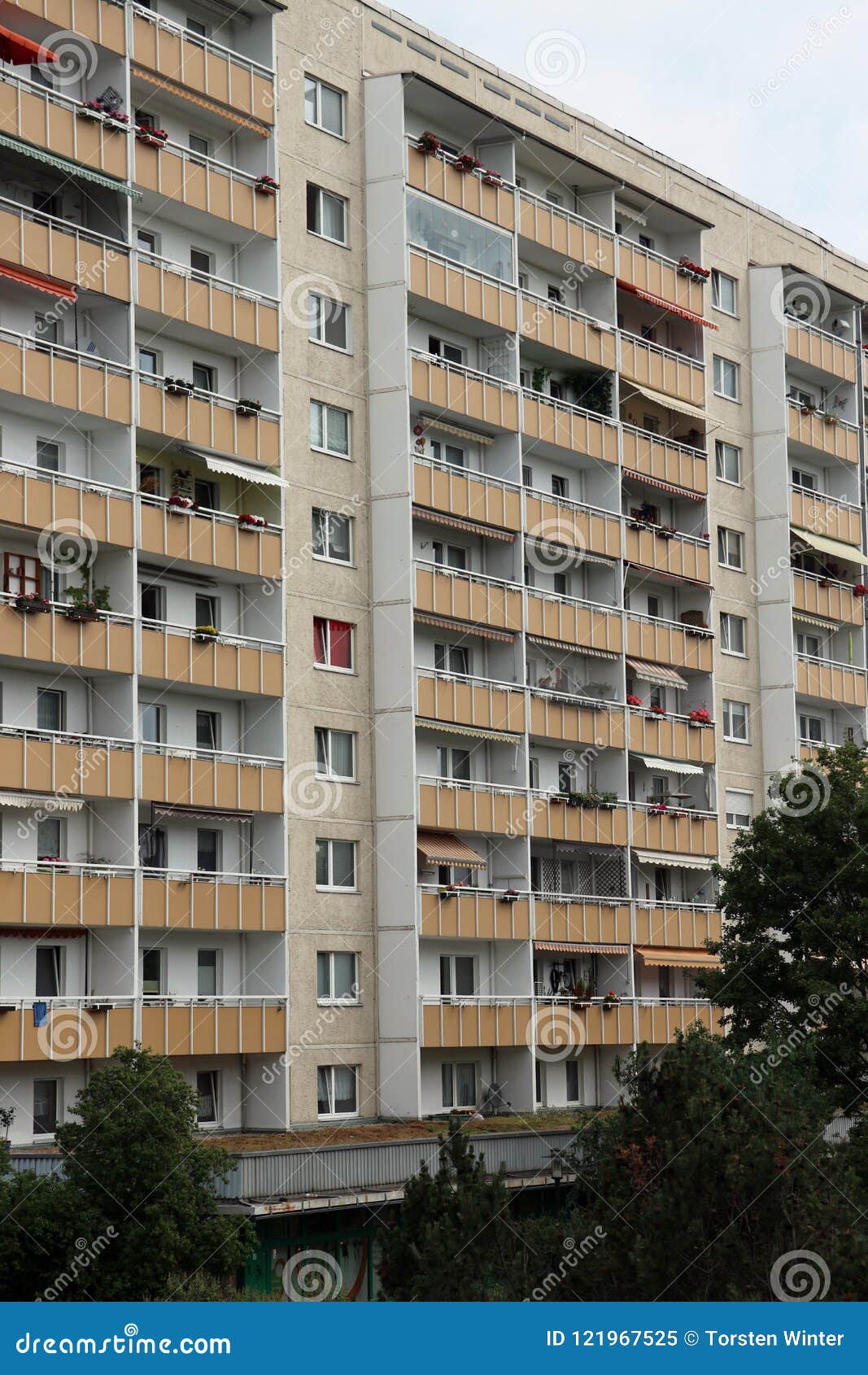 Typical Architecture from the Gdr Stock Image - Image of housing ...