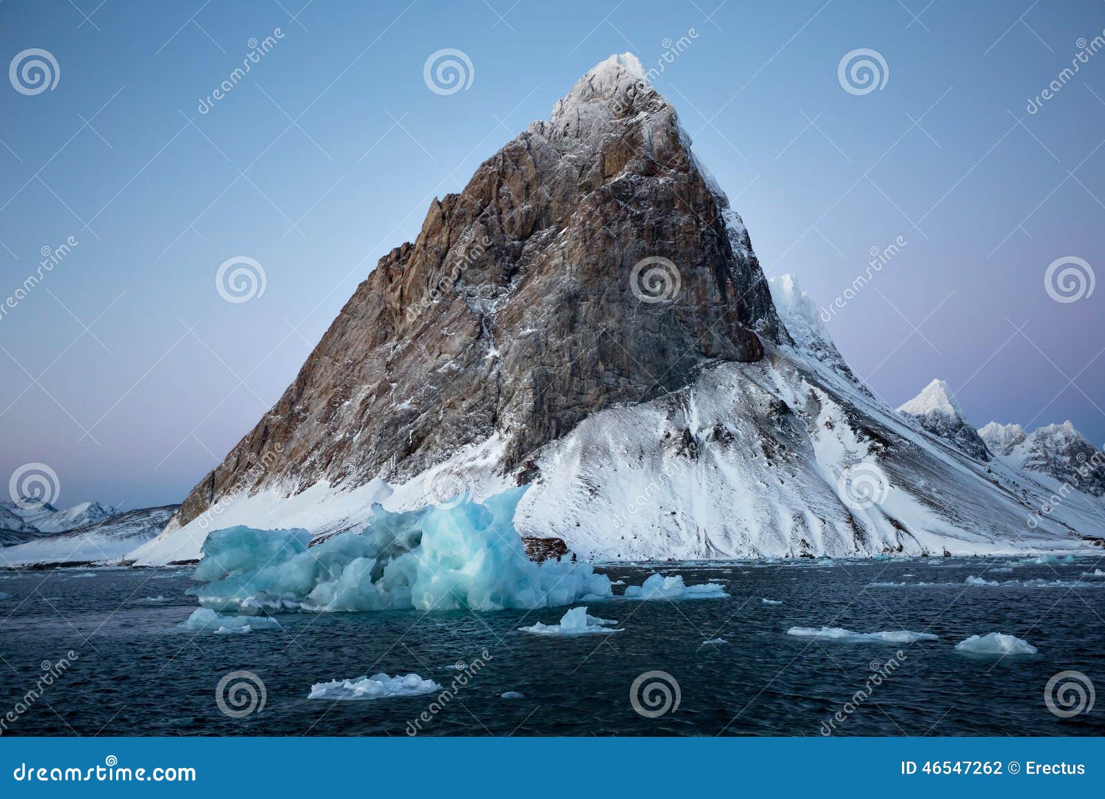 Typical Arctic Landscape - Glacier Ice and Mountains - Svalbard Stock ...