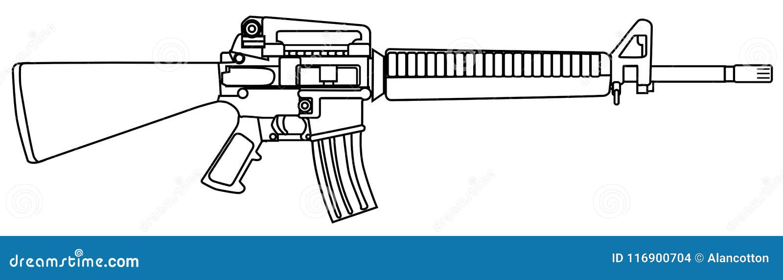 Typical Army Rifle Line Drawing on White Stock Vector - Illustration of ... Typical Army Rifle Line Drawing on White Stock Vector - Illustration of ...