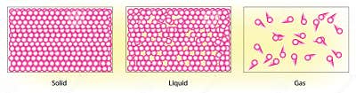 Typical Arrangements of Atoms in a Solid, Liquid, and Gas Stock Vector ...