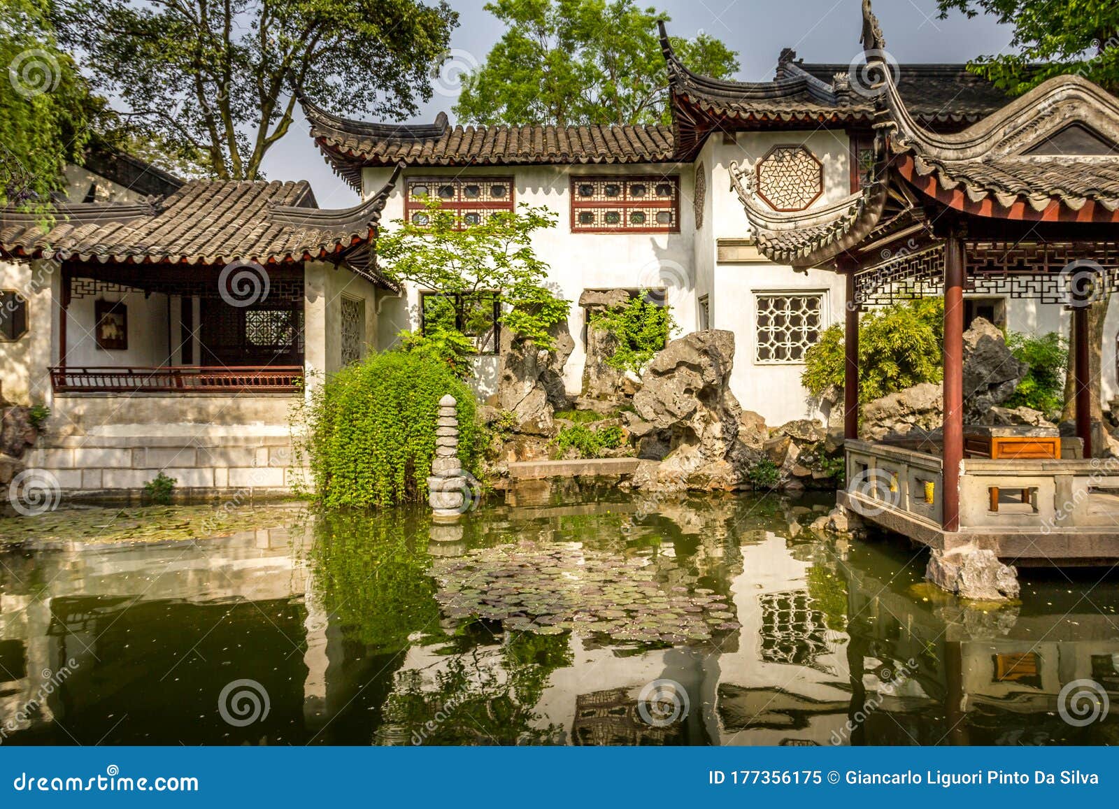 Typical Asian garden stock image. Image of garden, beauty - 177356175