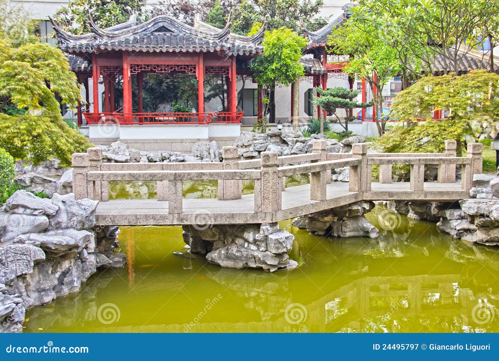 Typical Asian garden stock image. Image of park, nature - 24495797