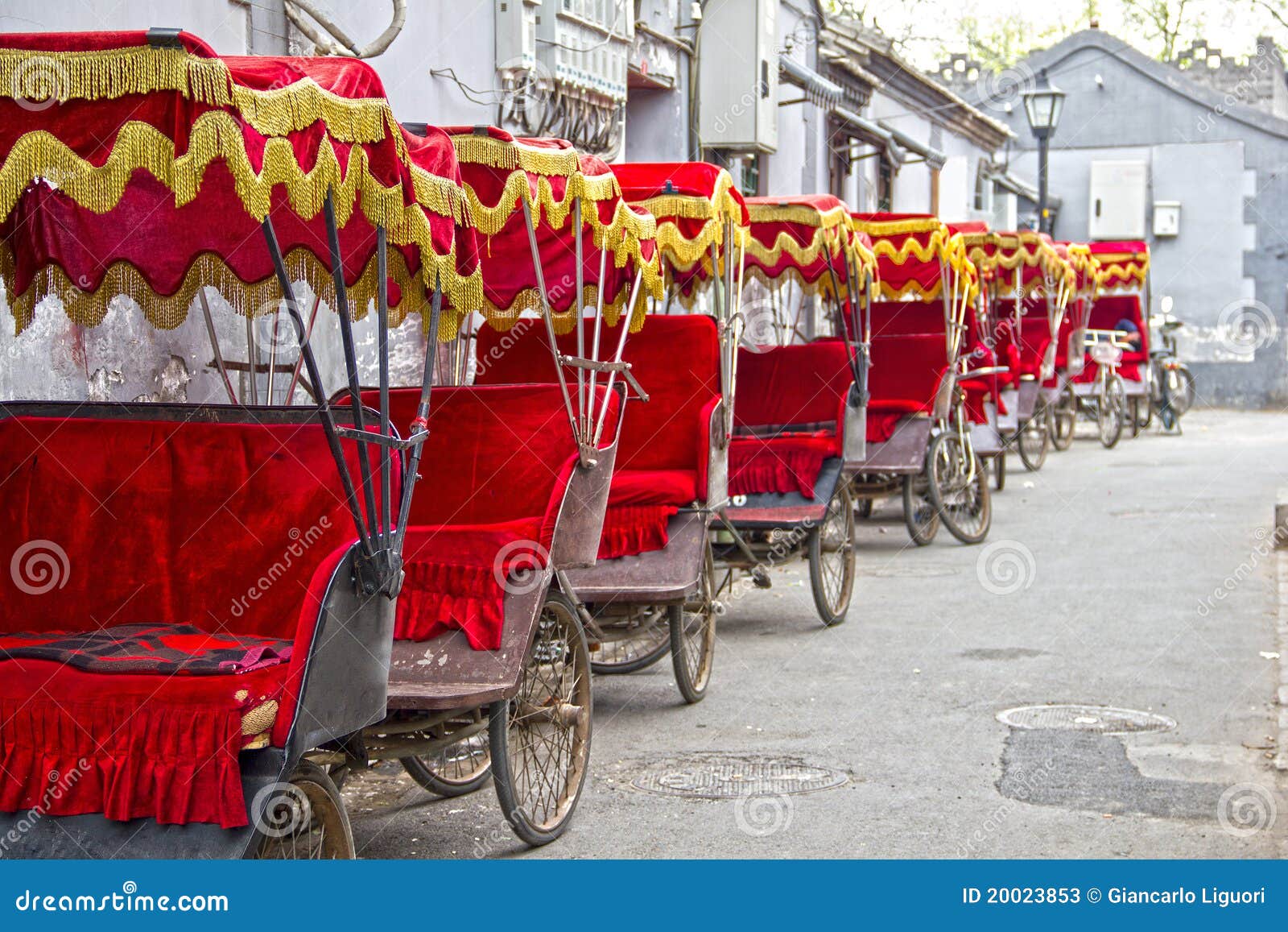 Typical Asian rickshaws stock image. Image of ricksha - 20023853