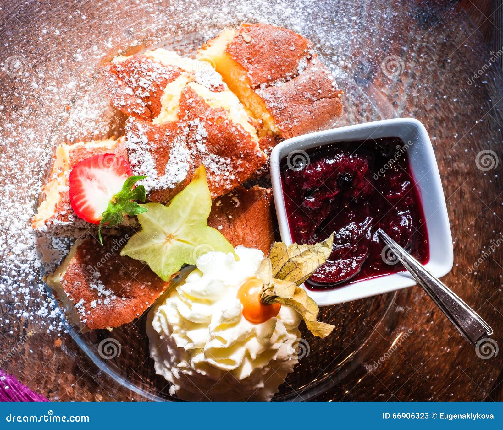 Typical Austrian Or German Pancake Dessert With Berries And Whip ...