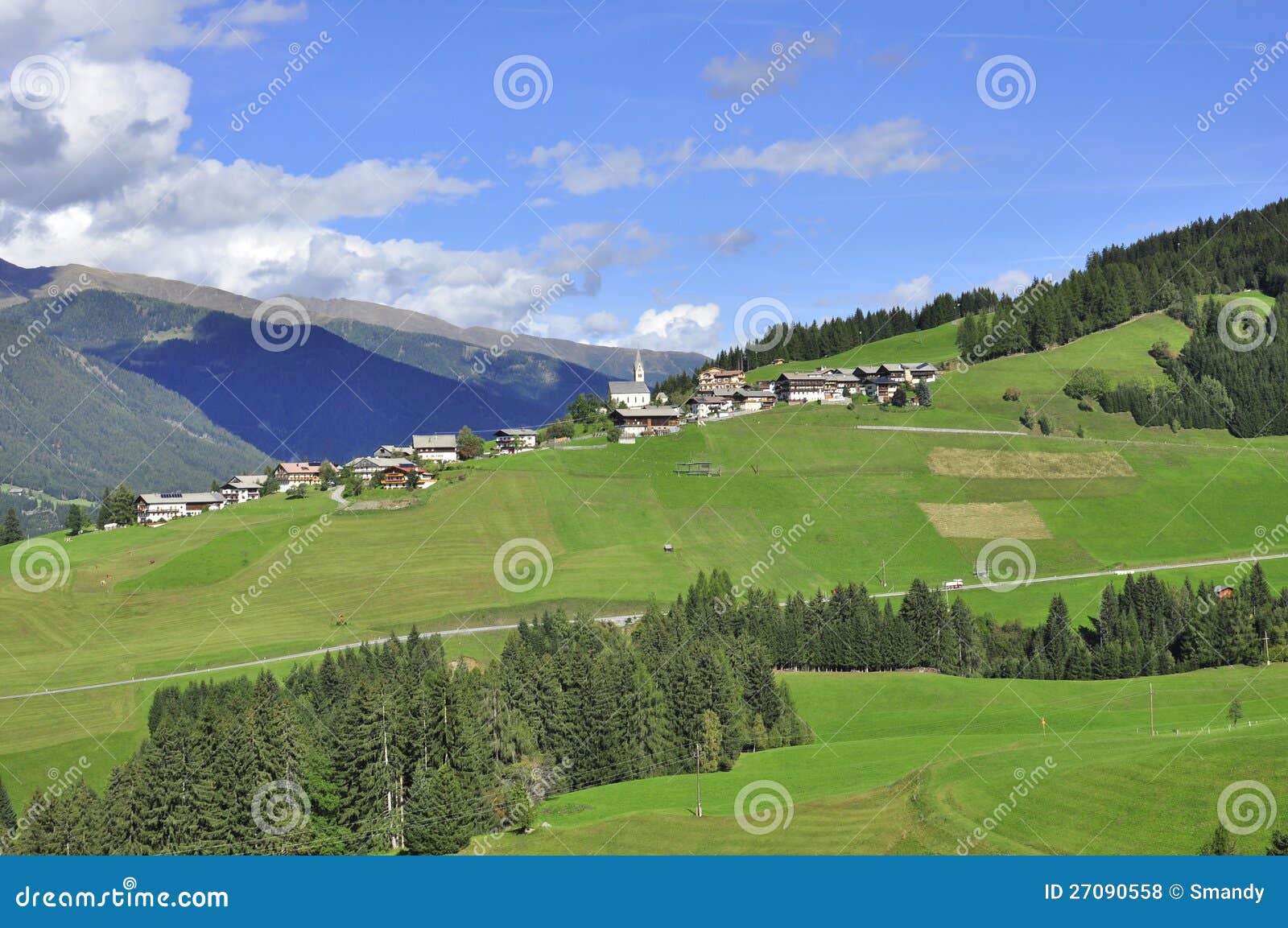 Typical Austrian Village in Tirol, Landscape Stock Photo - Image of ...