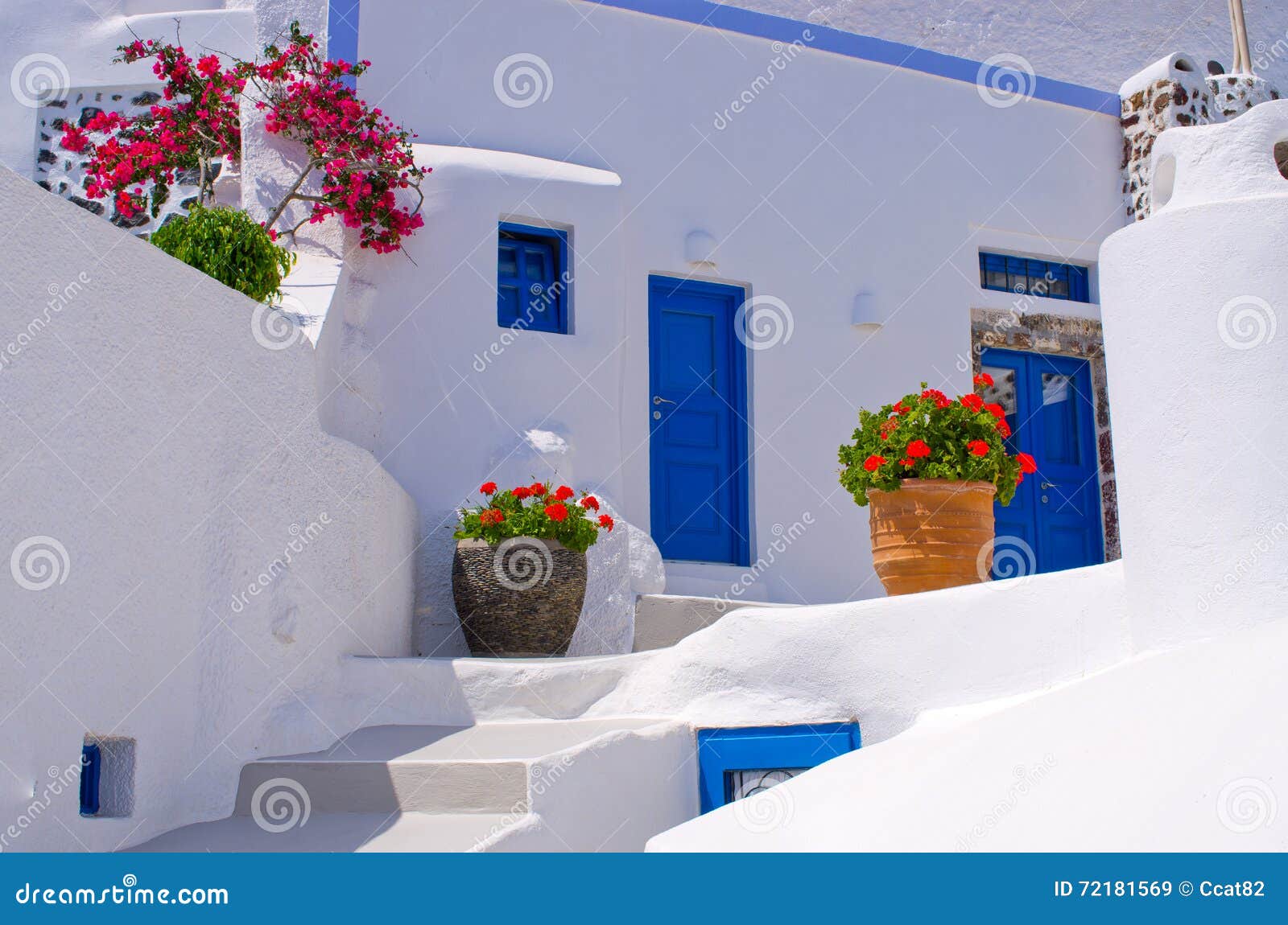 Typical Backyard on Santorini Island, Greece Stock Image - Image of ...
