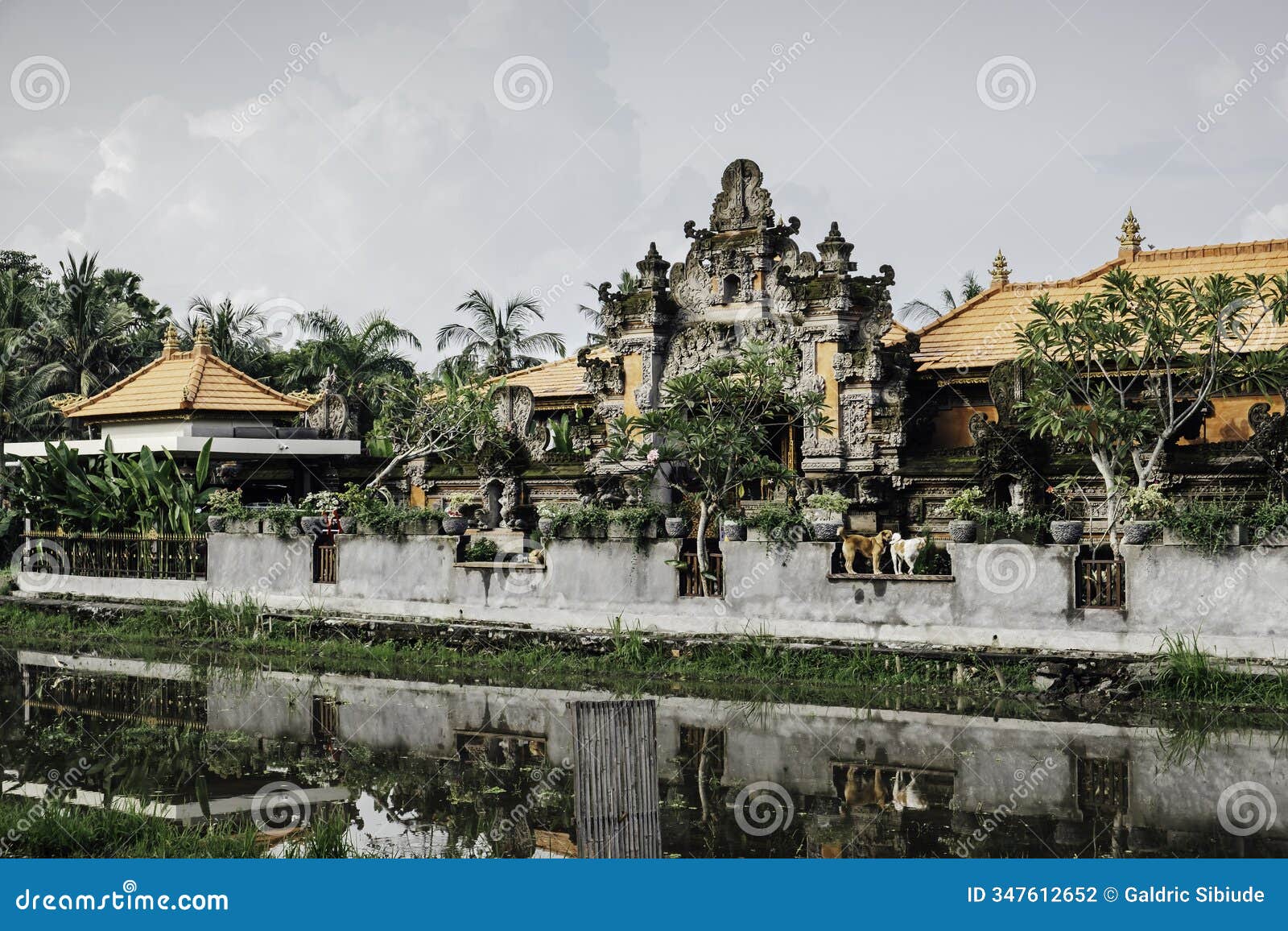 Typical Bali Architecture with Sculpted Facades Stock Photo - Image of ...