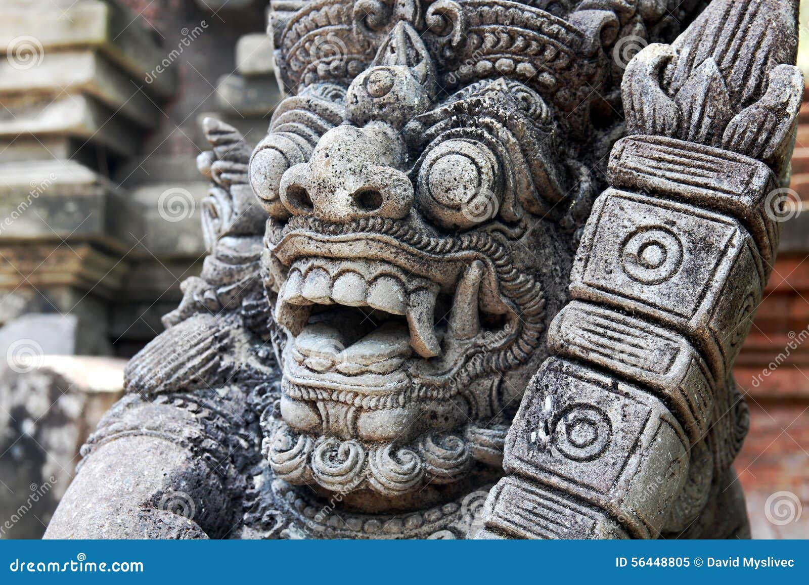 Sculpture Of Barong, Hinduism God, In Front Of Balinese Resort In Bali ...