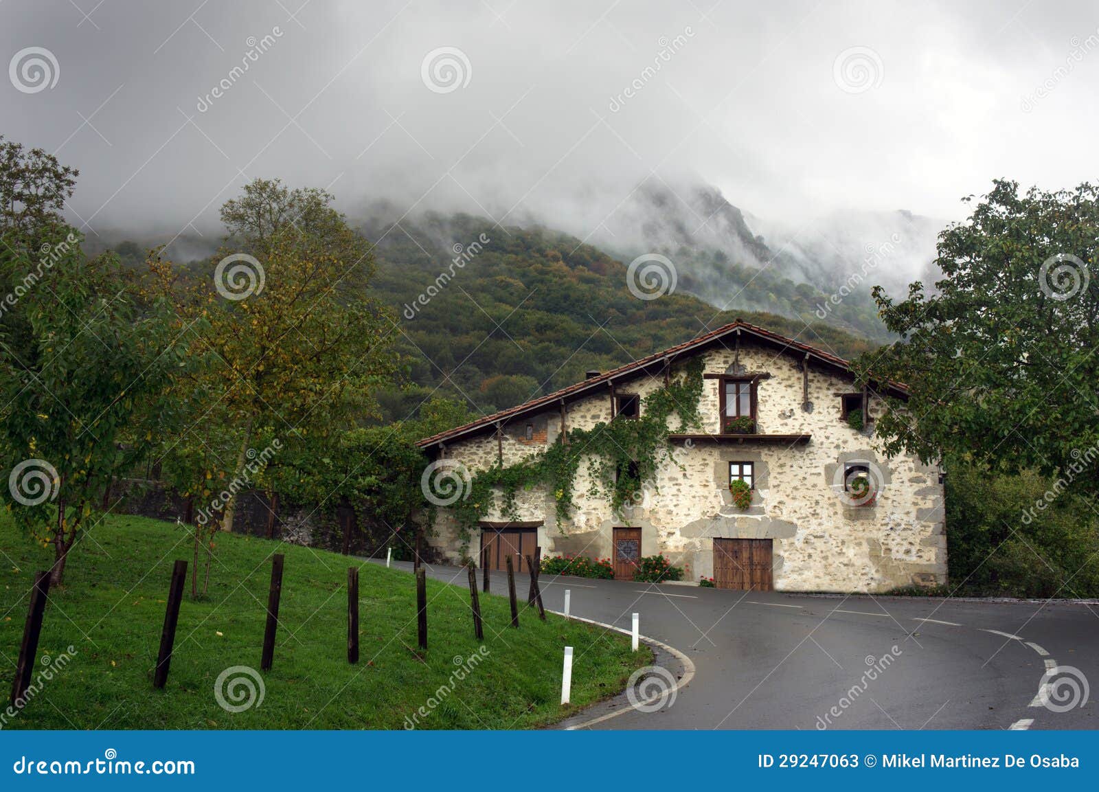 Typical basque building stock image. Image of rain, rustic - 29247063