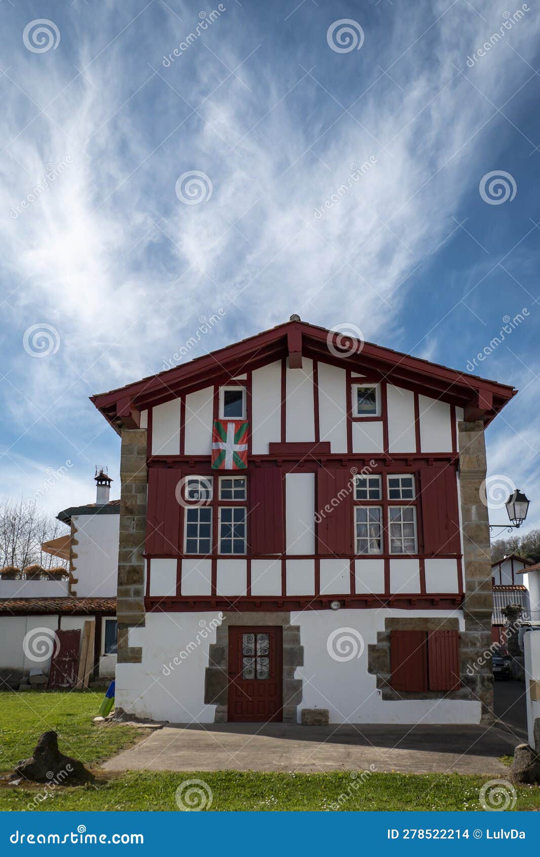 The typical Basque house stock photo. Image of town - 278522214