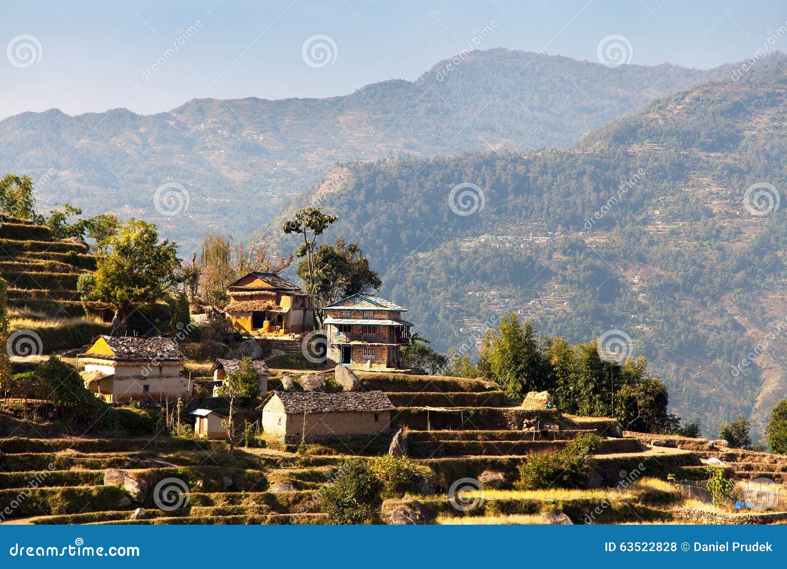 Typical Beautiful Village in Nepal Stock Photo - Image of foothills ...