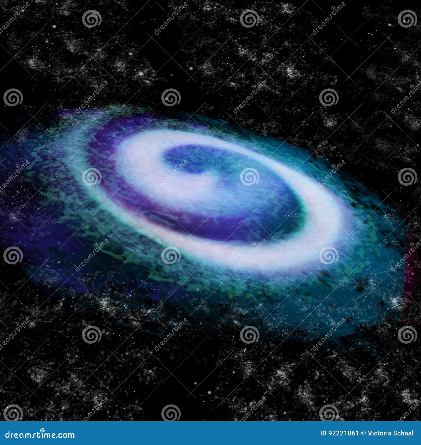 Typical Blue Spiral Galaxy in the Universe Stock Illustration ...