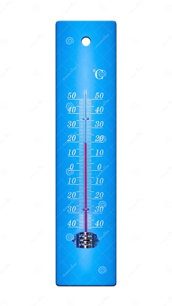 Typical Blue Thermometer Isolated on White Stock Photo - Image of ...