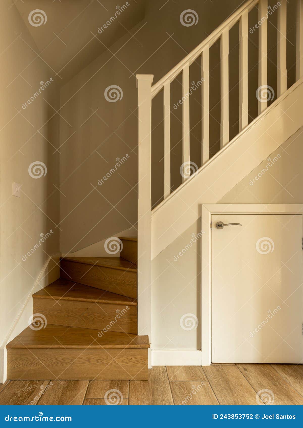 Typical British Staircase with Cupboard Underneath Stock Photo - Image ...
