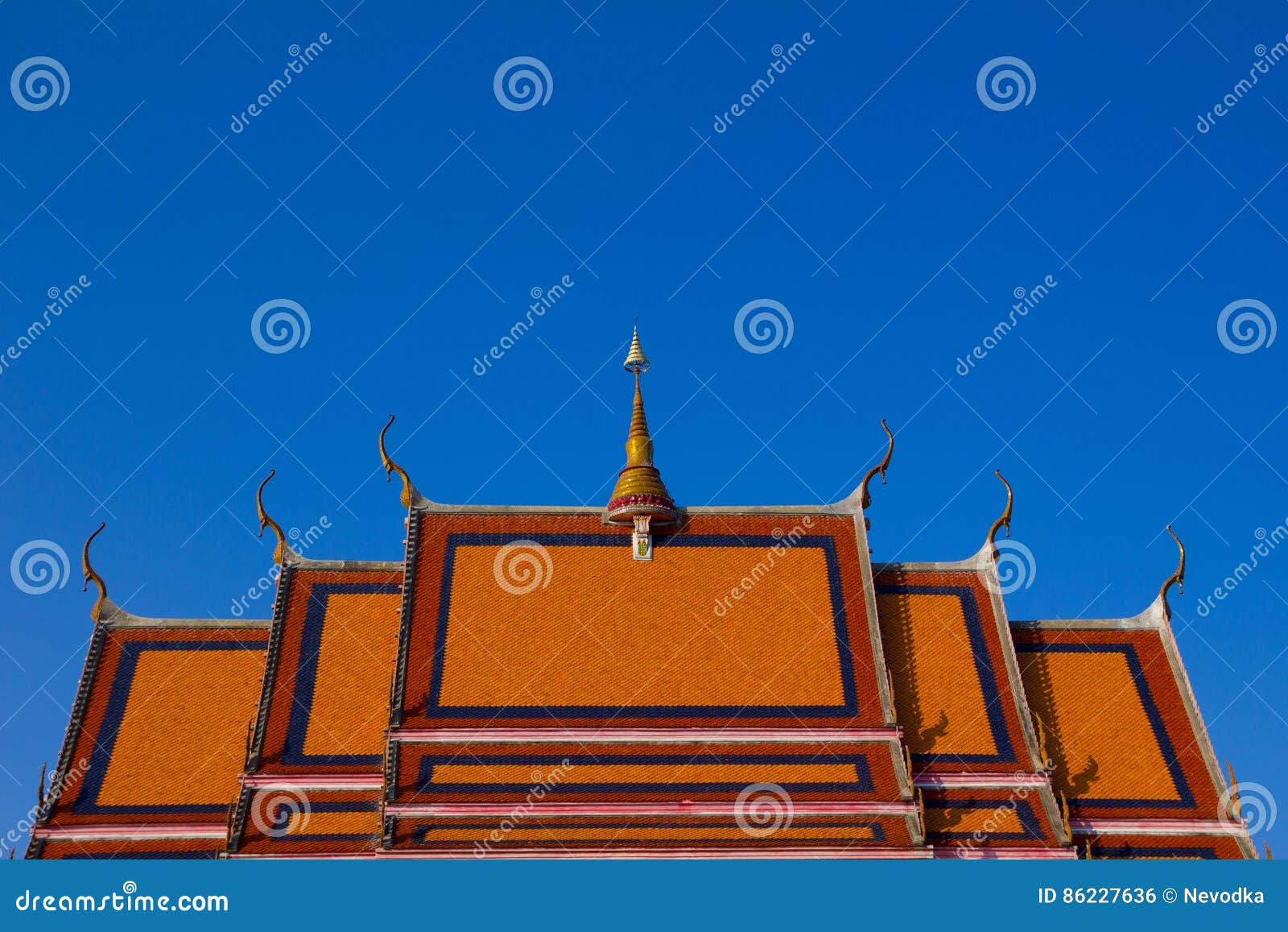 Typical Buddhist Monastery Roof Stock Photo - Image of blue, culture ...