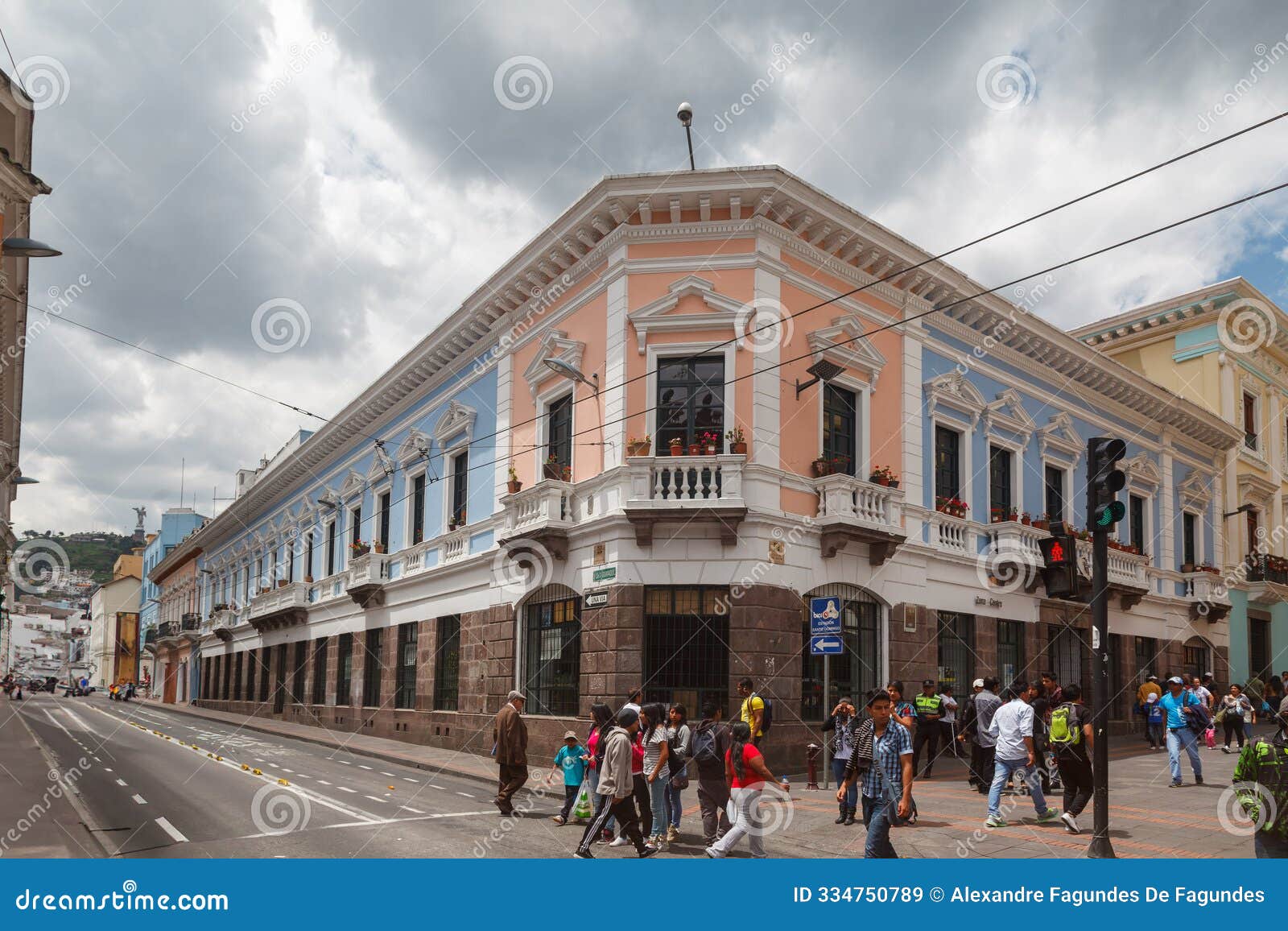 Typical Building in a Corner of Downtown Quito, Ecuador Editorial Stock ...