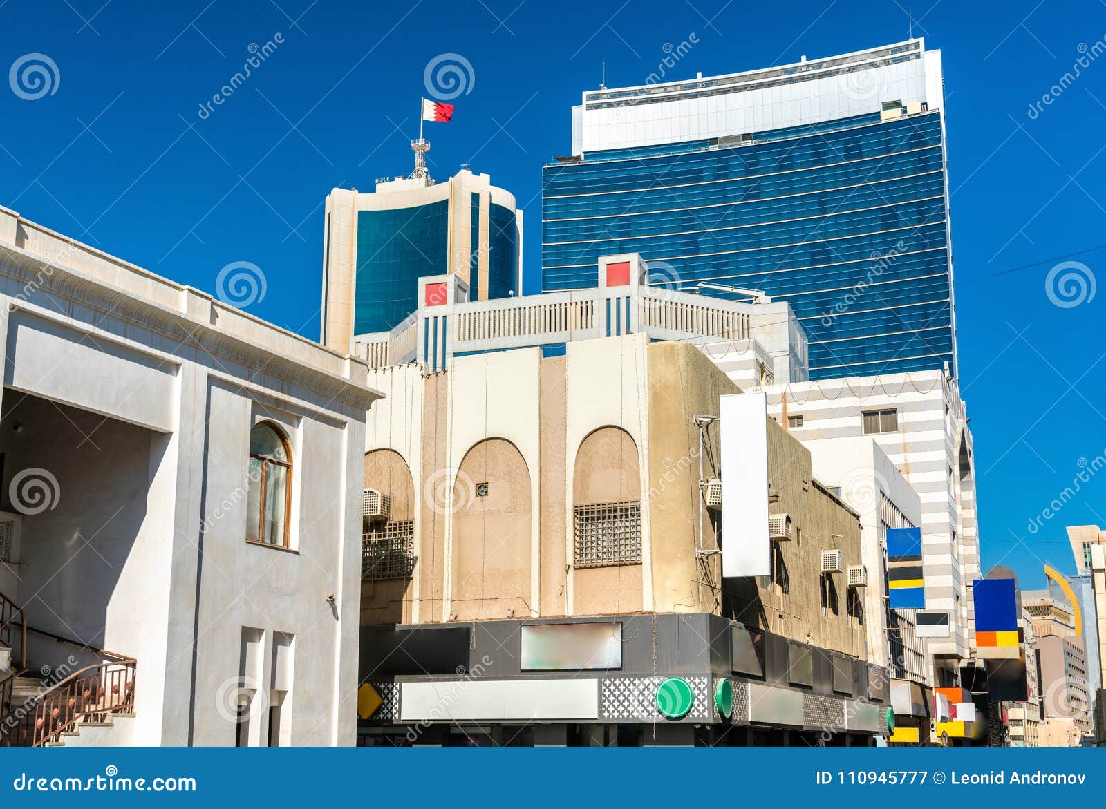 Typical Buildings in the Centre of Manama, Bahrain Stock Image - Image ...
