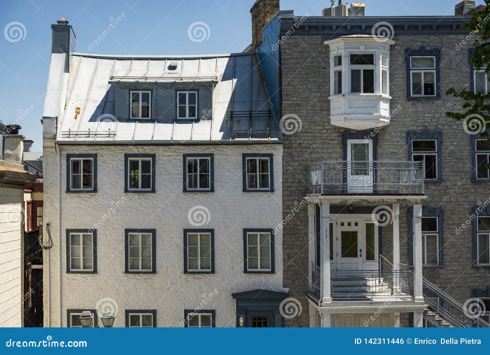 Old Coloured Buildings in Quebec City, Canada Stock Photo - Image of ...