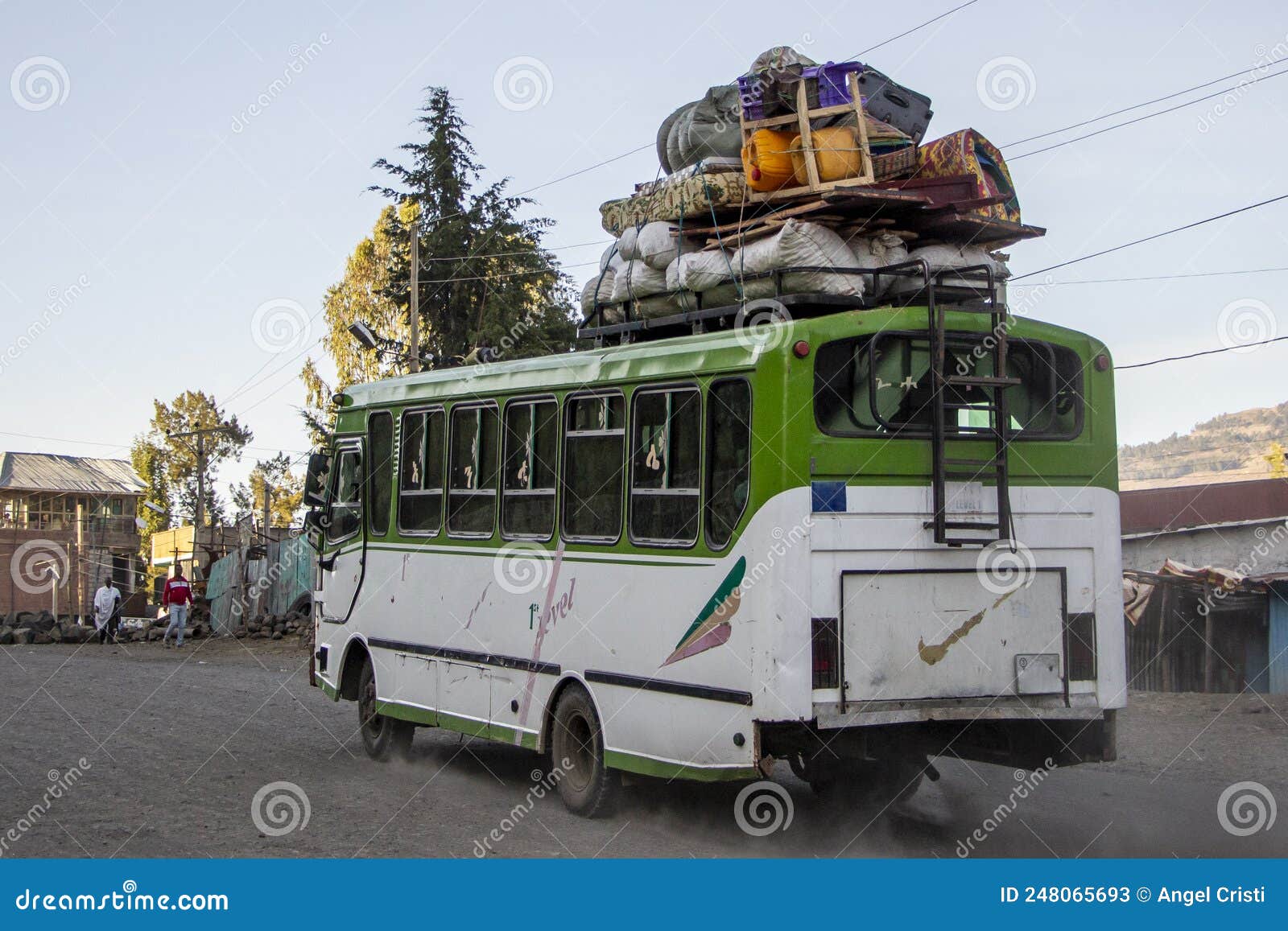 Typical Bus through the Streets of Lalibela in Ethiopia Stock Image ...