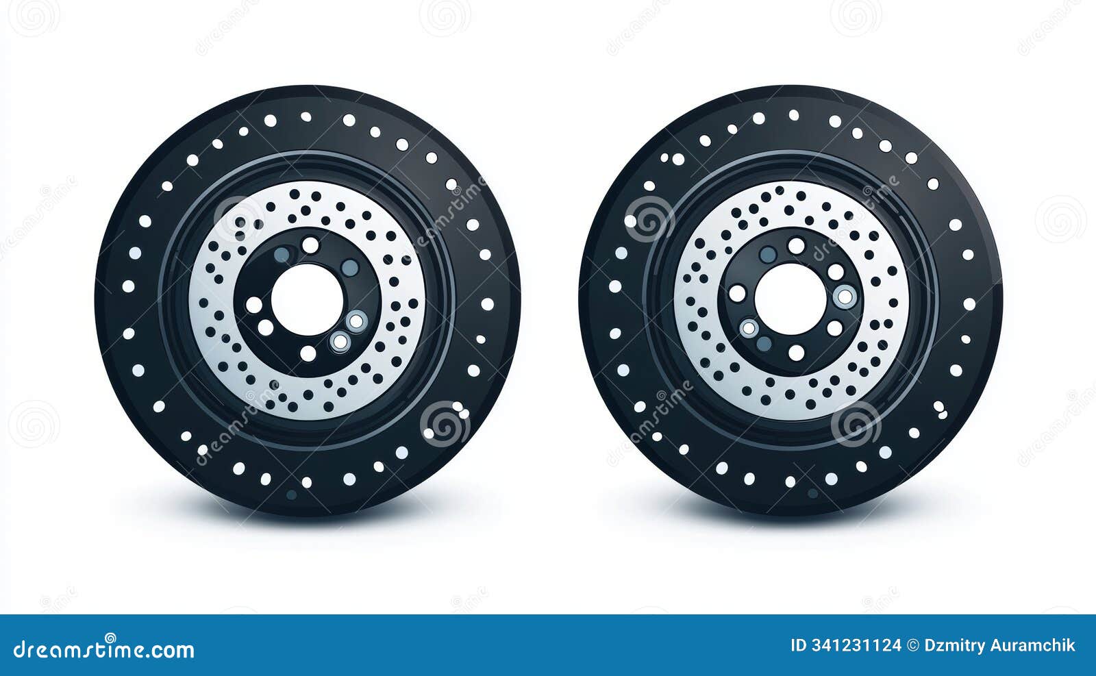 Typical Car Brake Caliper and Brake Disc Illustration Stock Photo ...