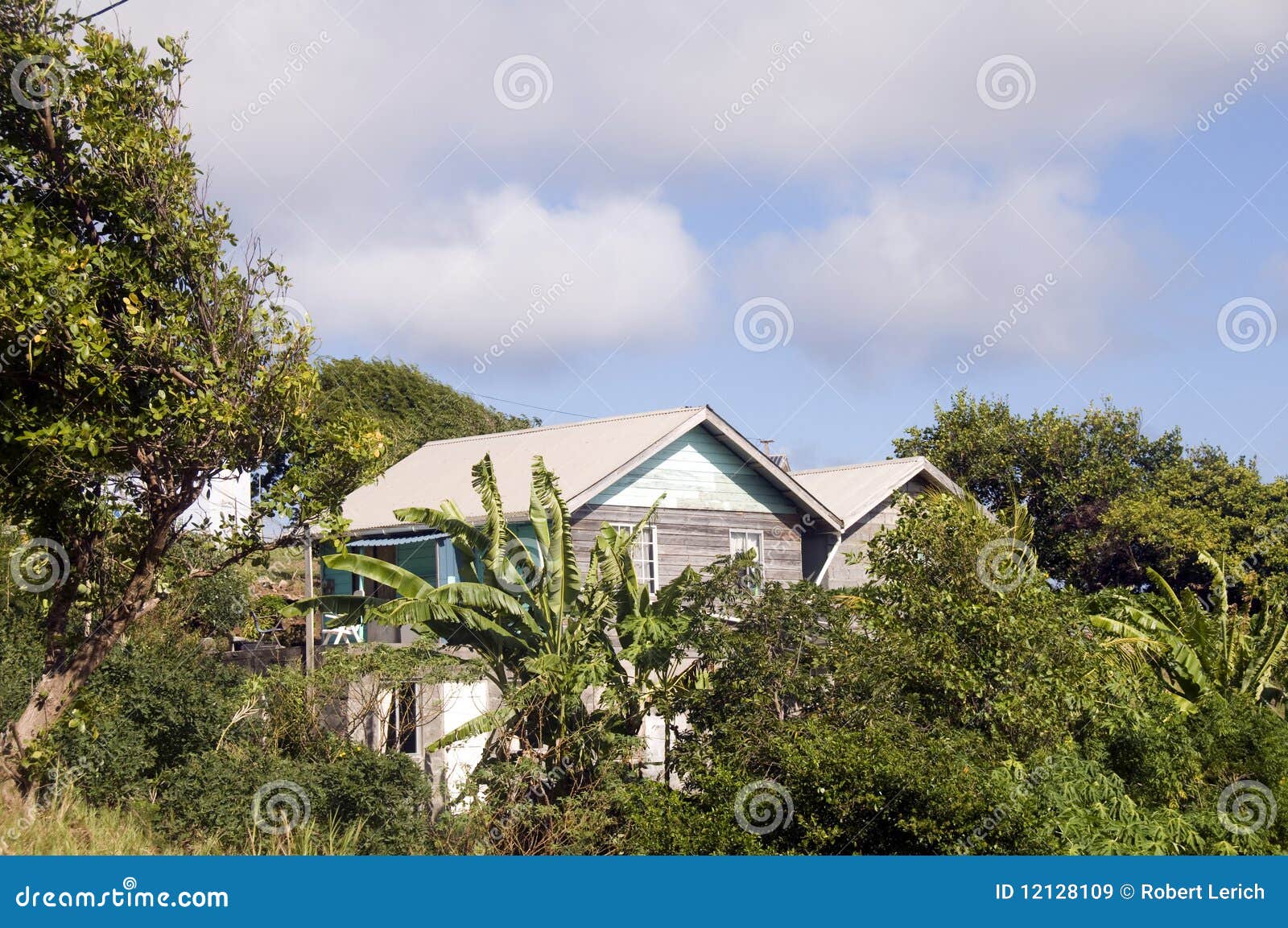 Typical Caribbean Style House Bequia Stock Image - Image of house ...