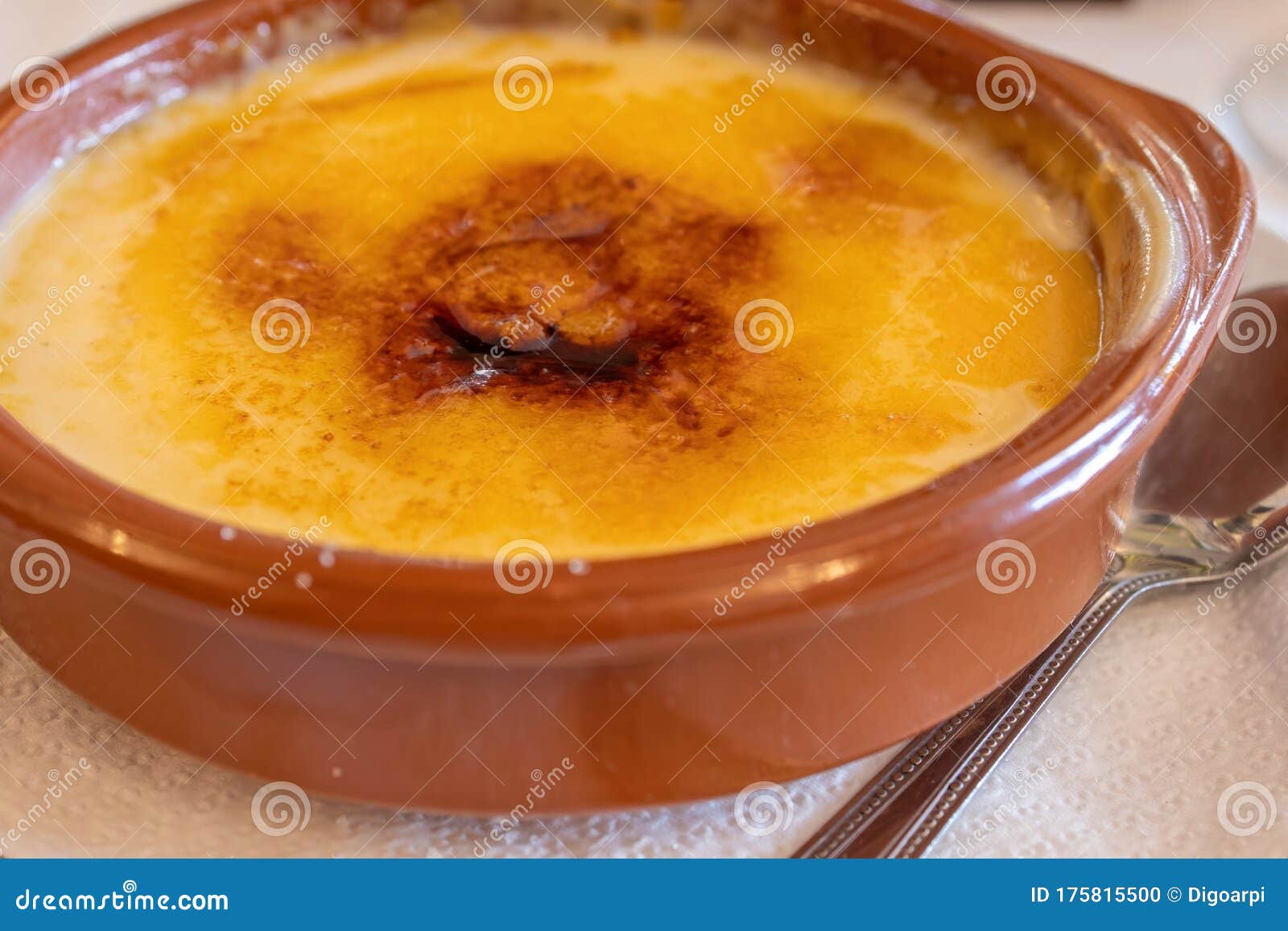 Typical Catalan Cream with Caramelized Sugar in a Spanish Restaurant ...
