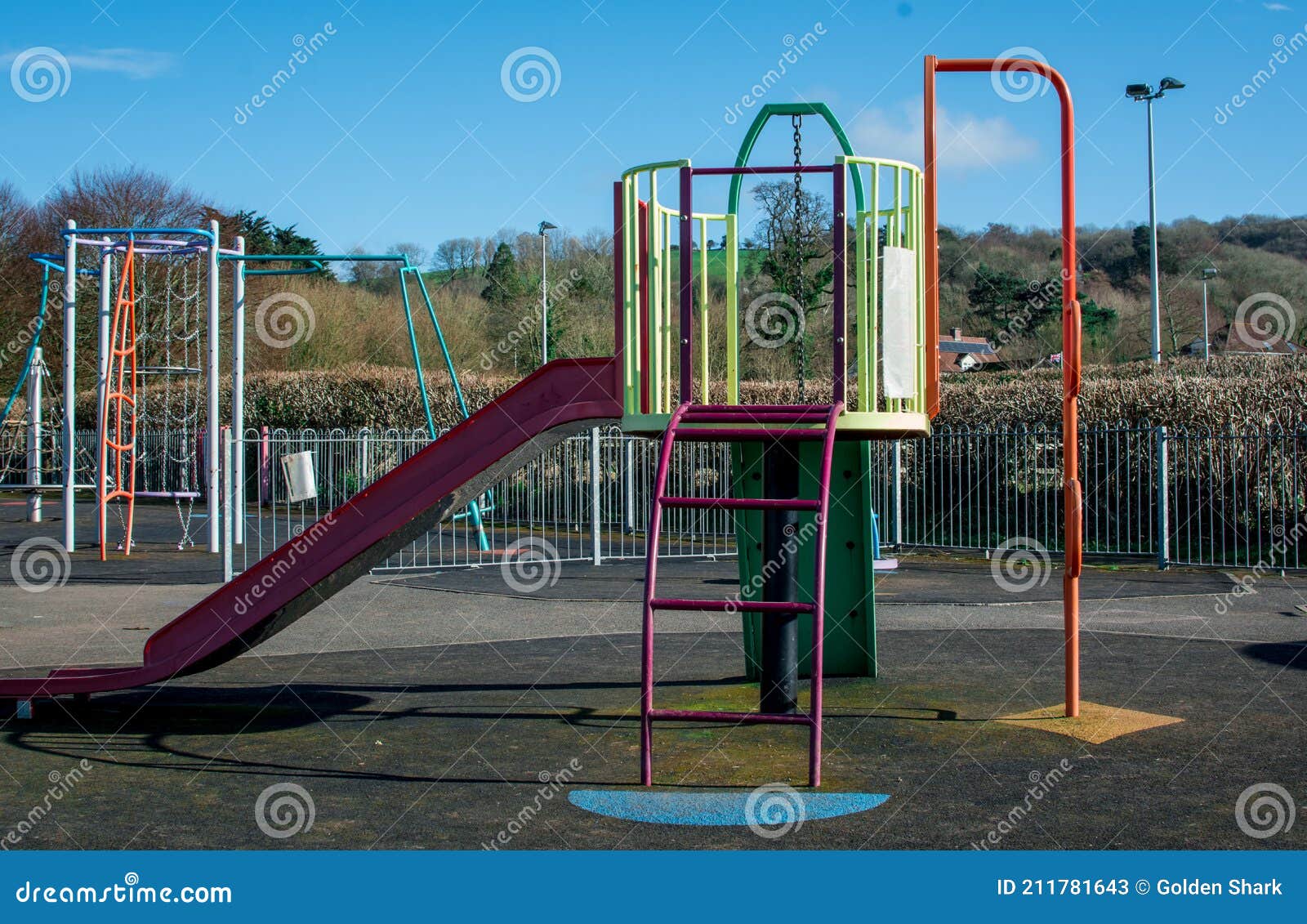 A Typical Childrens Playground with Play Equipment Stock Image - Image ...