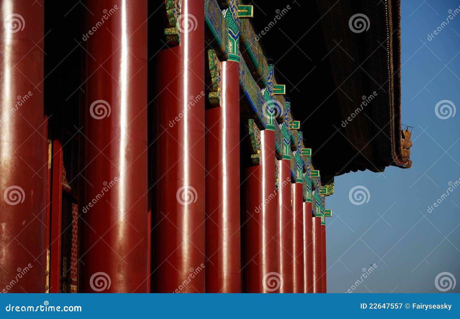 Typical China Architecture, Pillars Stock Image - Image of architecture ...