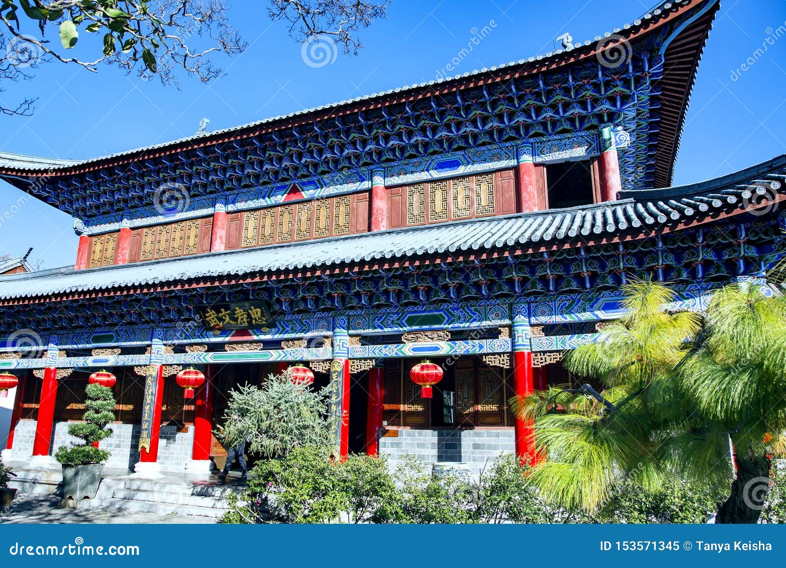 Typical Chinese Architecture Temples Editorial Image - Image of green ...