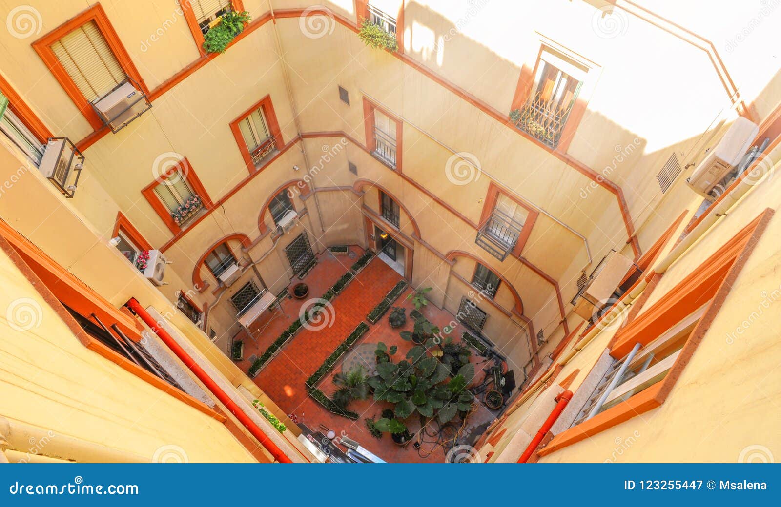 Typical City Courtyard in Rome Editorial Photography - Image of view ...