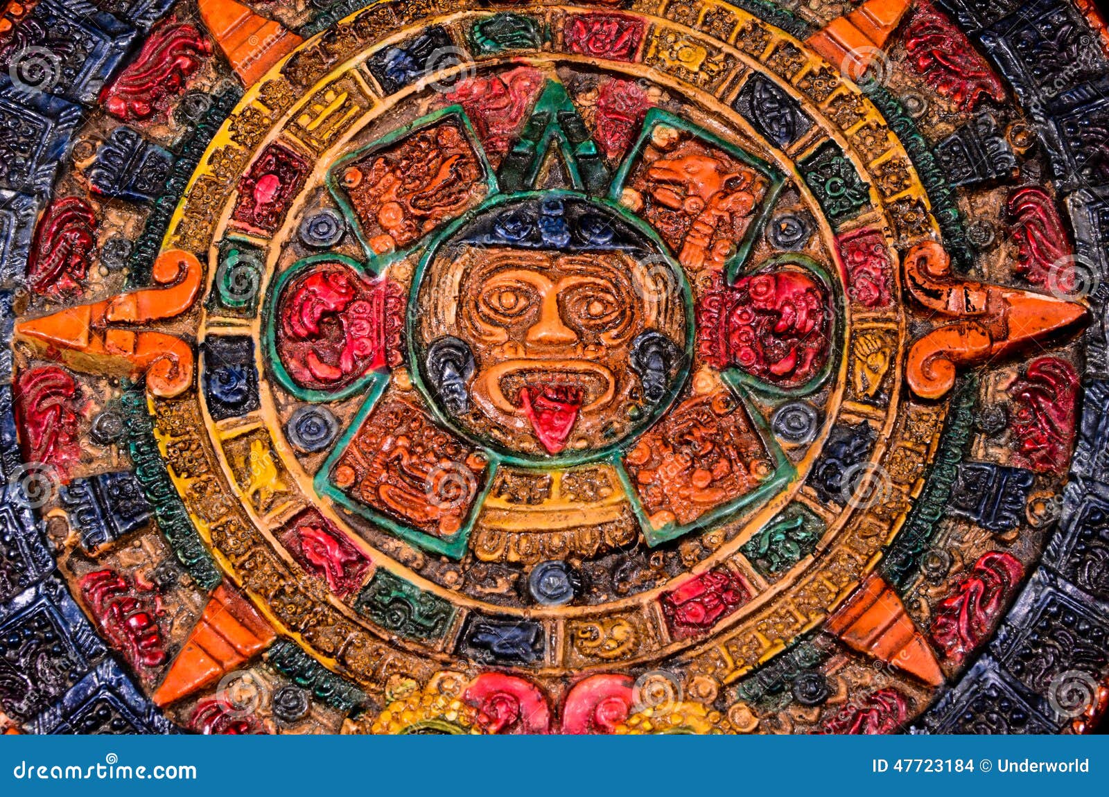 Typical Colored Clay Maya Calendar Stock Photo - Image of characters ...