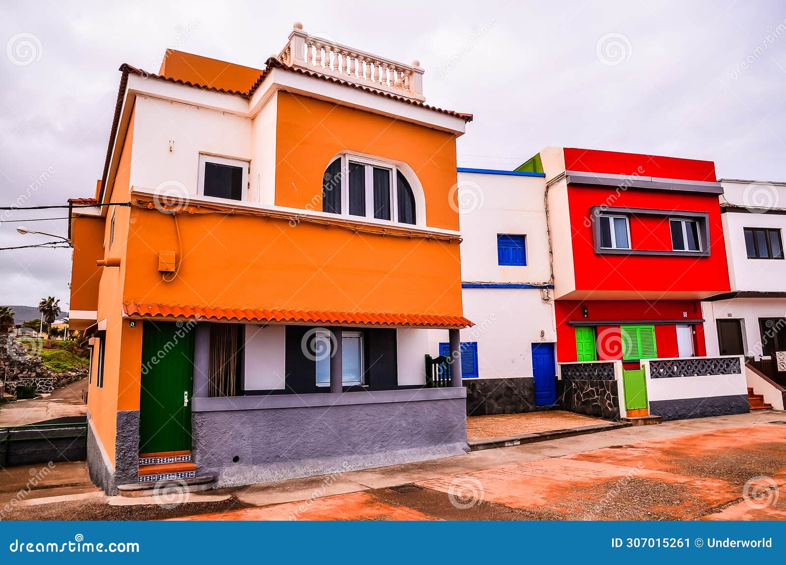 Typical Colored Colonial Spanish Building Stock Image - Image of ...