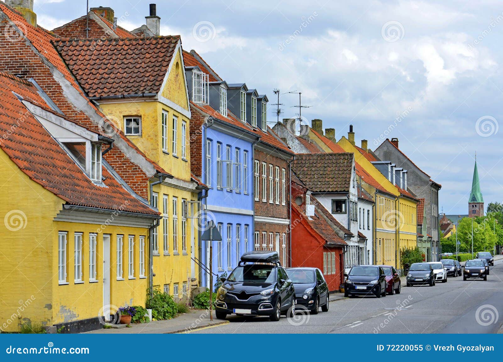 Typical Colorful Houses in Denmark, Stock Image - Image of facade, wall ...
