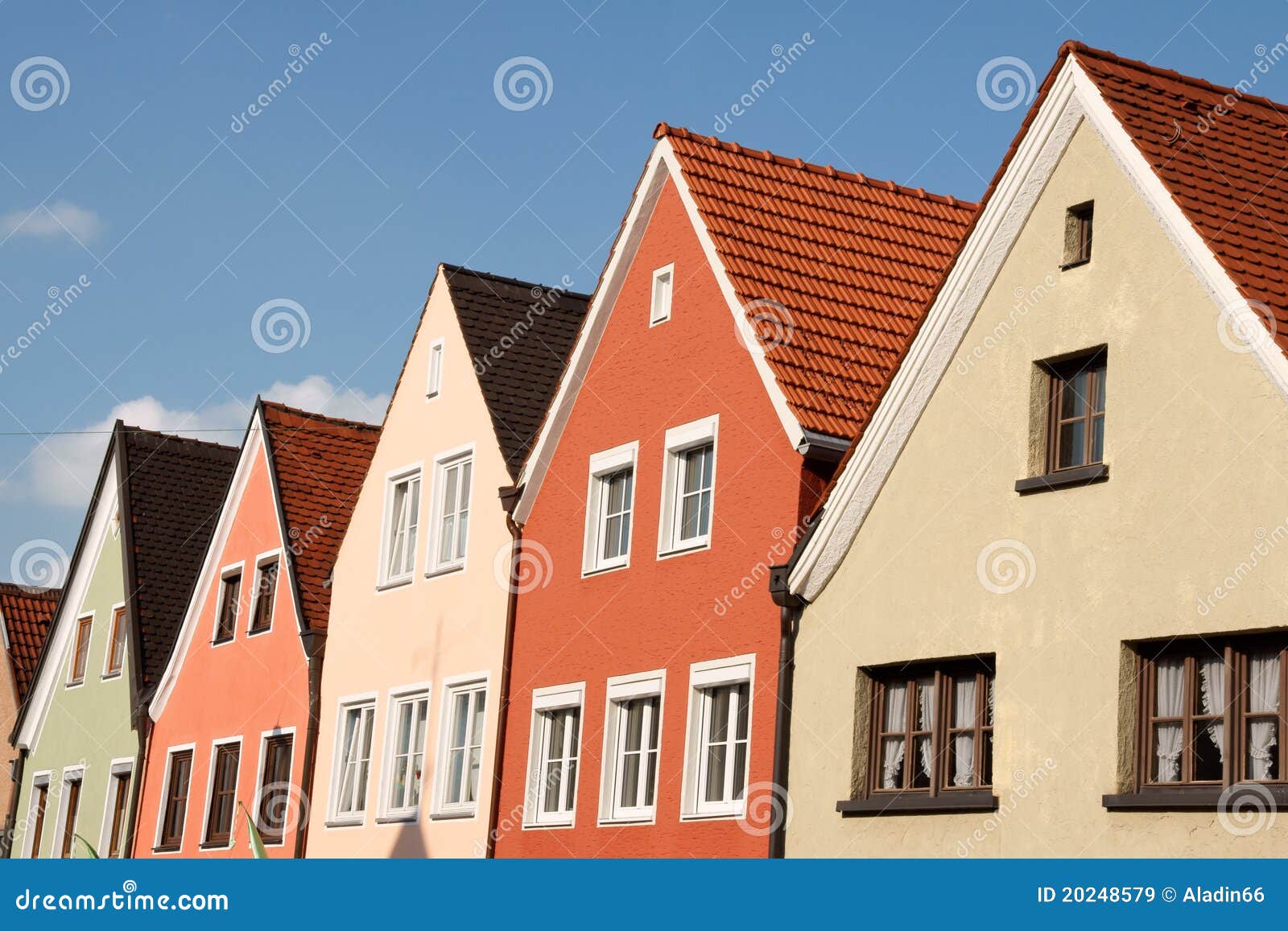 Typical Colorful Houses in Schongau, Germany Stock Image - Image of ...
