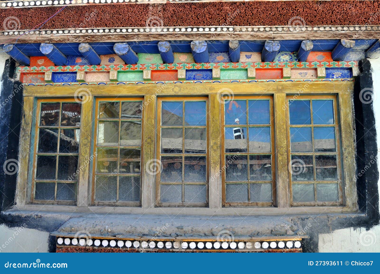 Typical Colorful Window from Tibet Stock Image - Image of painted, asia ...