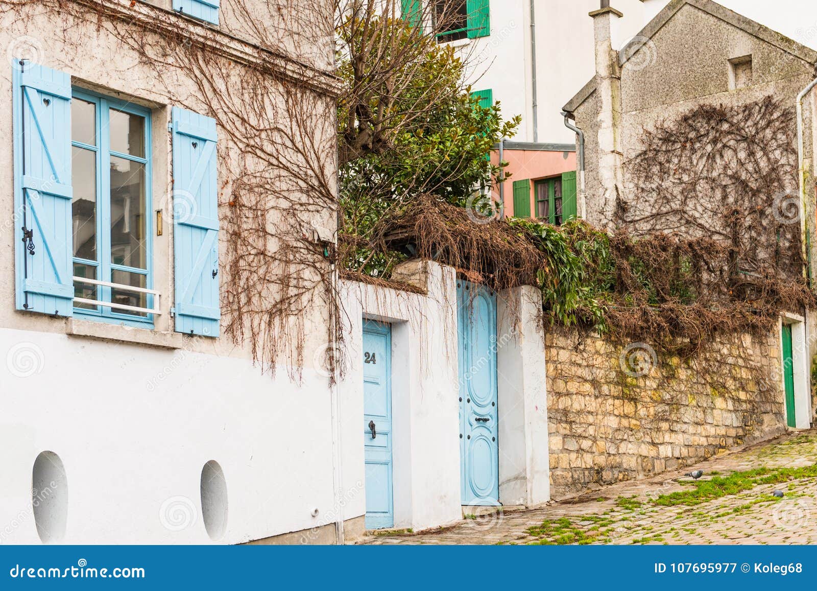 The Typical Old European Street and Design Stock Image - Image of ...