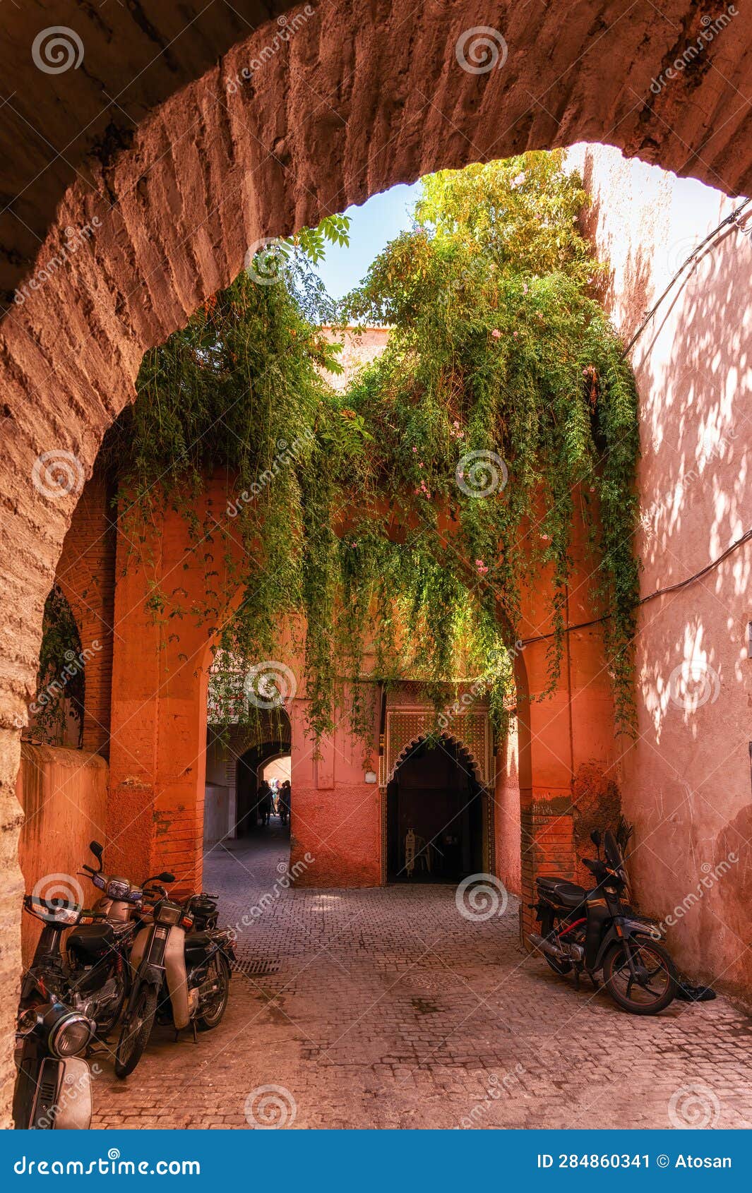 Typical Corridor in the Streets of Marrakech Stock Image - Image of ...