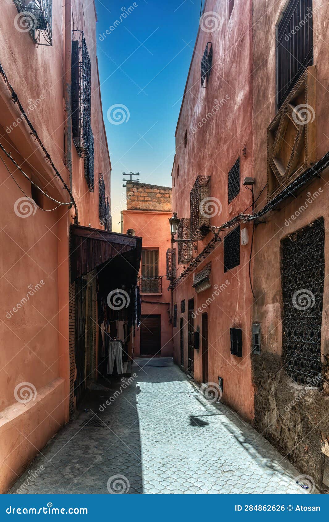 Typical Corridor in the Streets of Marrakech Stock Photo - Image of ...