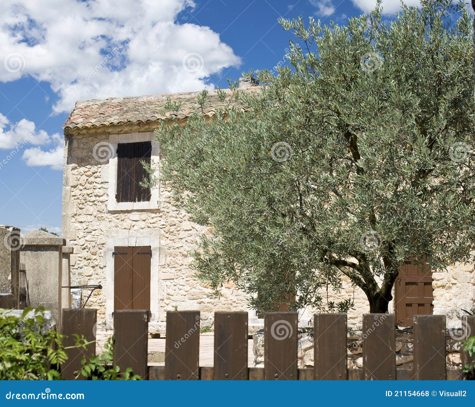 Typical Cottage from Provence. Stock Photo - Image of villa, green ...