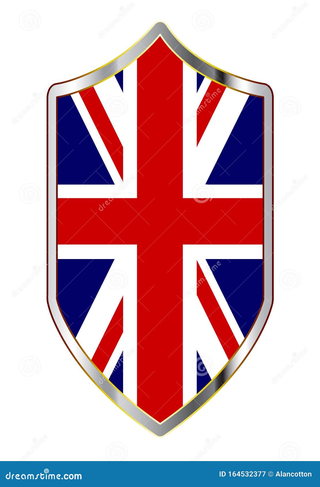 British Unipon Jack Flag on a Crusader Shield Stock Vector ...