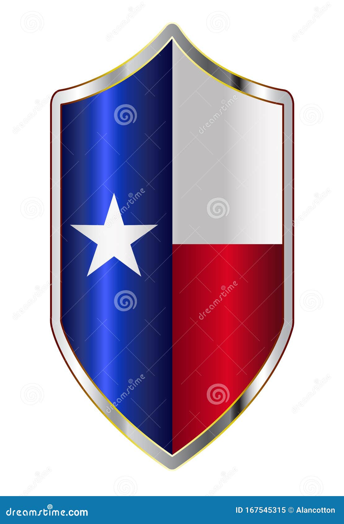 Texas State Flag on a Crusader Style Shield Stock Vector - Illustration ...